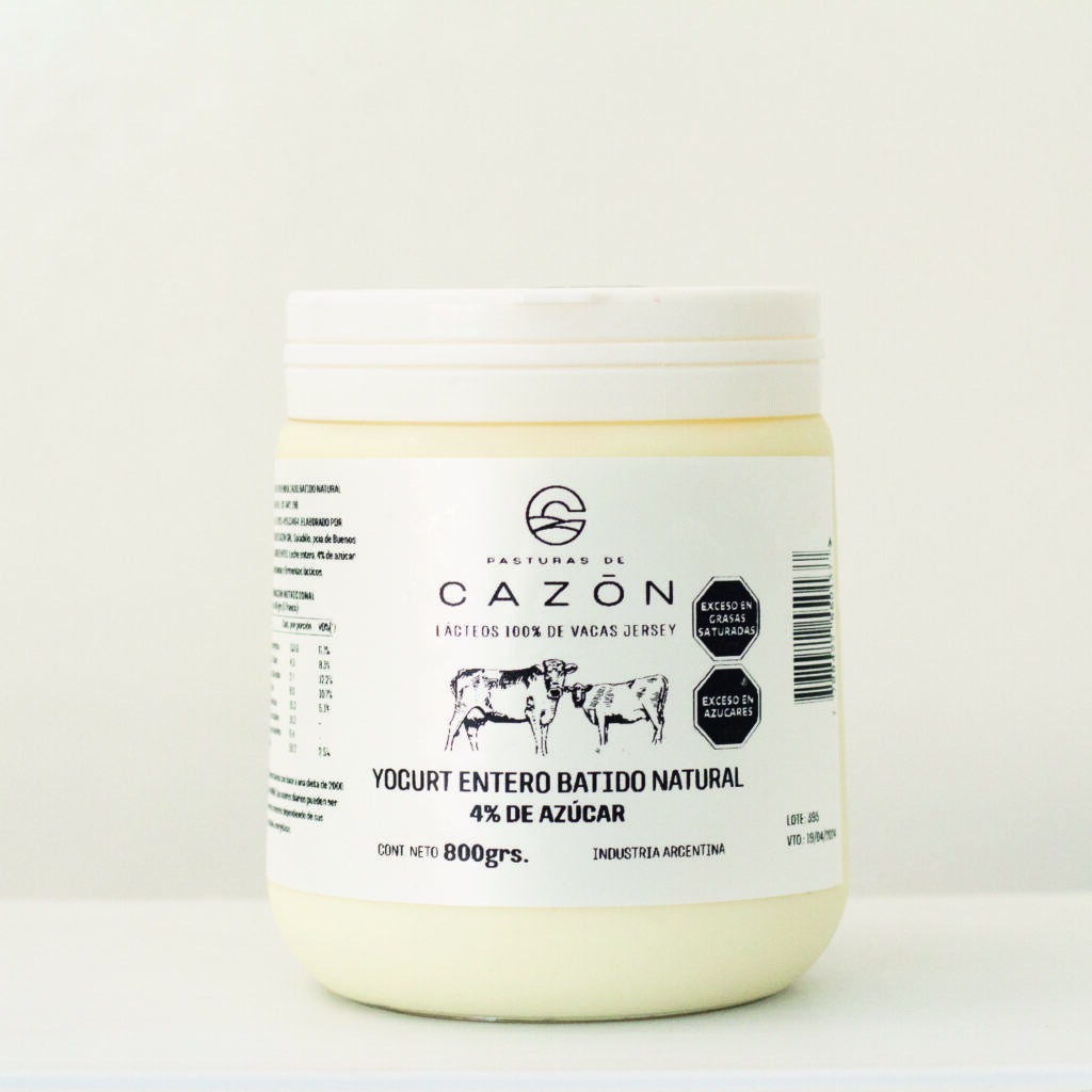 Yogurt entero batido natural con 4% de azúcar 🐄